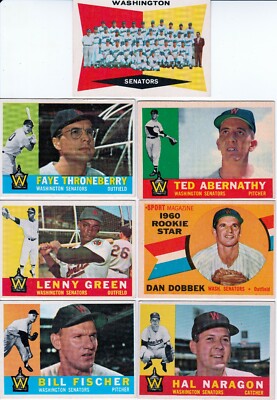 1960 Topps vintage SENATORS partial team set 13 cards | eBay