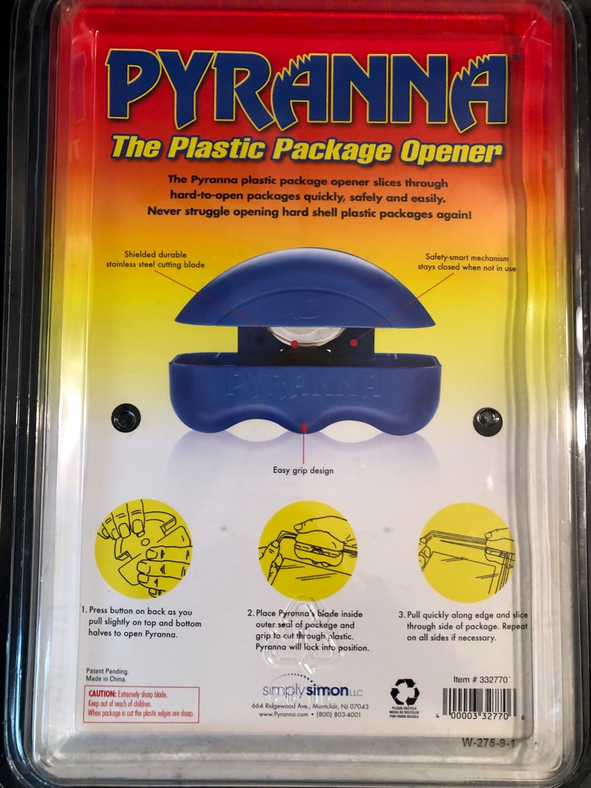 NEW Pyranna Plastic Blister Plastic Package Opener Utility Blade 2 Pk ...