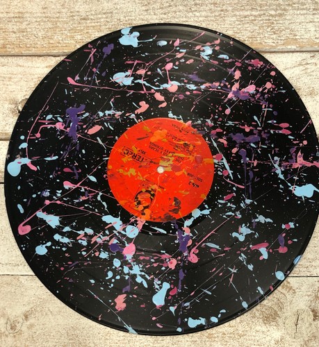 12” Vinyl Music Record Wall Art ~ Splatter Paint ~ Purple ~ Pink ~ Red ...