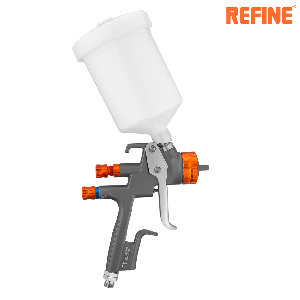 REFINE HVLP Air Spray Gun 1.3mm 600ml Gravity Feed Paint Gun Pro for ...