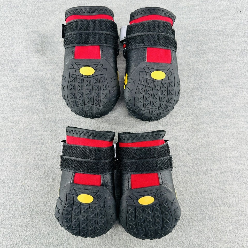 BOOTS SNEAKERS - 4 Shoes For Dog Red And Black size #5 N | eBay