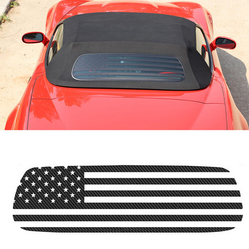 Carbon Fiber Texture Rear Window Glass Decorative Sticker For Corvette ...