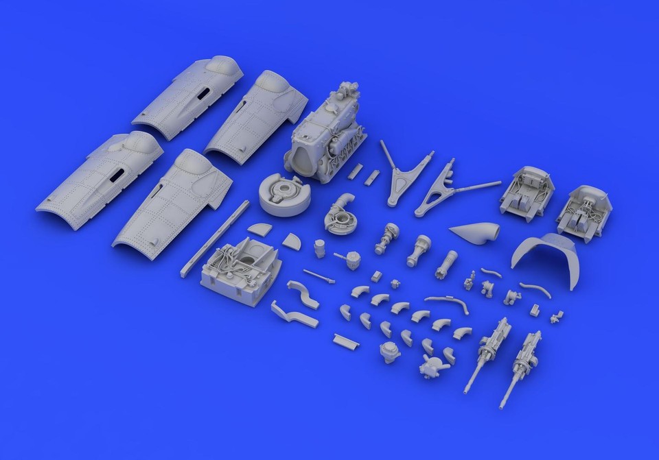 Eduard Brassin Messermitt Me Bf 109G-6 engine fuselage guns 1:48 Motor ...