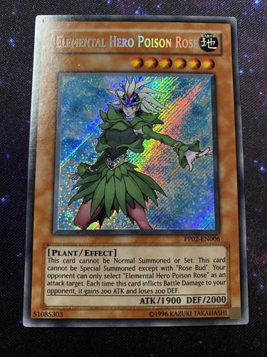 Elemental Hero Poison Rose - PP02-EN006 - Secret Rare Premium Pack NM ...