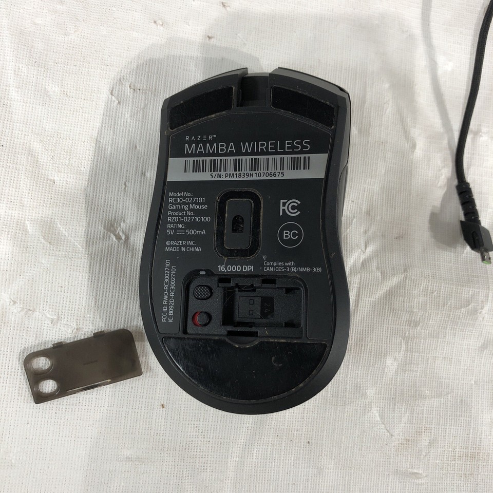 Razer Mamba Gaming Mouse Wireless Black 16,0000 DPI RC30-027101, NO ...