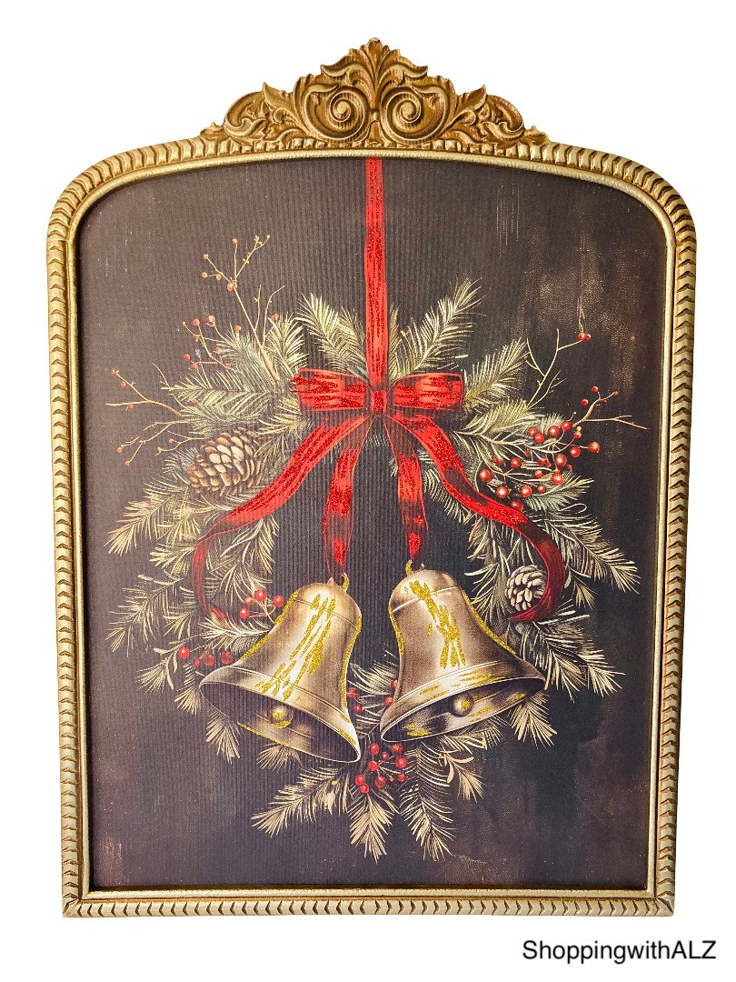 NEW Hobby Lobby Vintage Wreath & Bells Wood Wall Decor Art Christmas | eBay