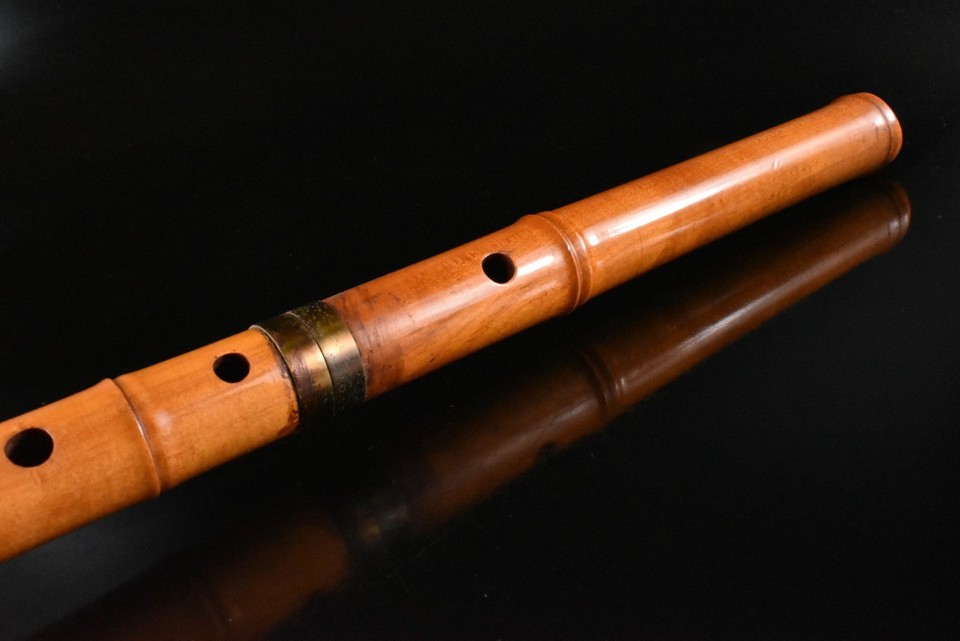 R9386: Japanese SHAKUHACHI/five-holed Wooden flute called Wind ...