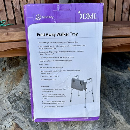 DMI Fold Away Walker Tray. Compatible To Most Walkers - New NIB Cup Holders | eBay