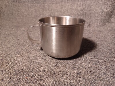 USMC WWII STAINLESS STEEL ENLISTED FRONT LINE MESS HALL CUP CARROLTON ...