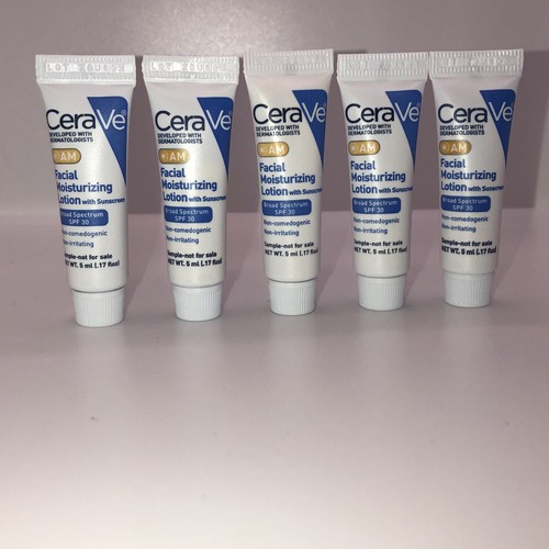 5x CeraVe Facial Moisturizing Lotion AM SPF 30 5ml/.17oz ea Mini Size ...