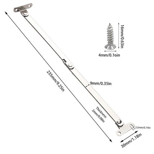 2pcs Lid Support Hinge Kitchen Cabinet Door Stay Cupboard Heavy Duty ...