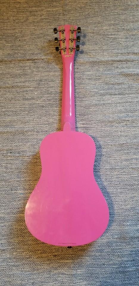 *RARE* Barbie Mattel 31" Pink "Hello Gorgeous" Acoustic String Guitar ...