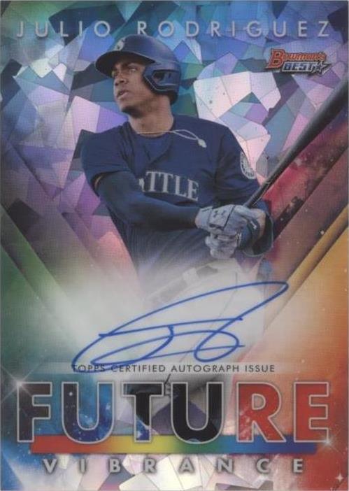 2021 Bowman's Best - Bowman Future Vibrance Autographs Julio Rodriguez #BFVA-JR Atomic Refractor ...