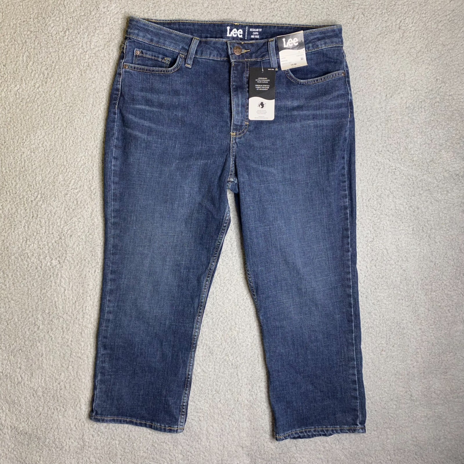 Lee Capri Capri Denim Pants Womens 14M Nightly Set Blue Casual Outdoor ...