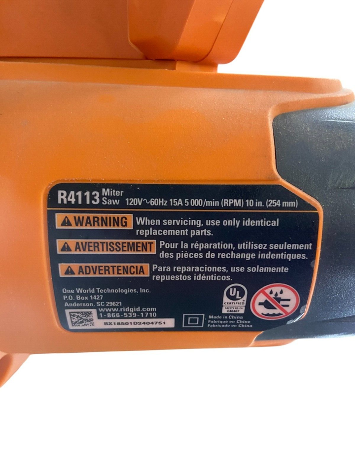 RIDGID Miter Saw R4113 10" Dual Bevel Compound Miter Saw (READ ...