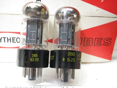 6SN7 GTB RAYTHEON TALL GLASS PLATINUM MATCHED PAIR | eBay