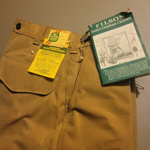 Vintage Filson Double Tin Cloth Pants 34x32 NWT Seattle US Oil Finish ...