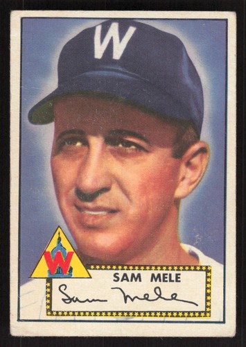 1952 TOPPS SAM MELE 94 GOOD BASEBALL WASHINGTON SENATORS | eBay
