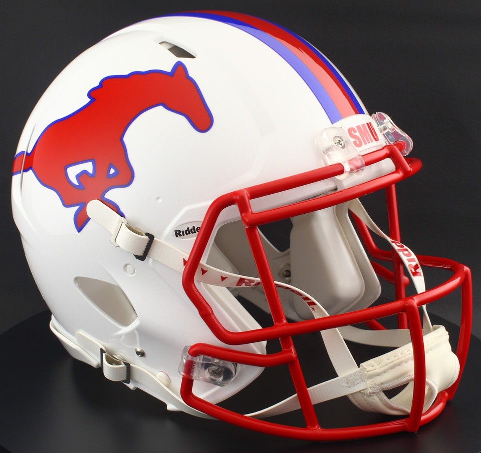 SMU MUSTANGS NCAA Riddell Speed Full Size AUTHENTIC Football Helmet | eBay