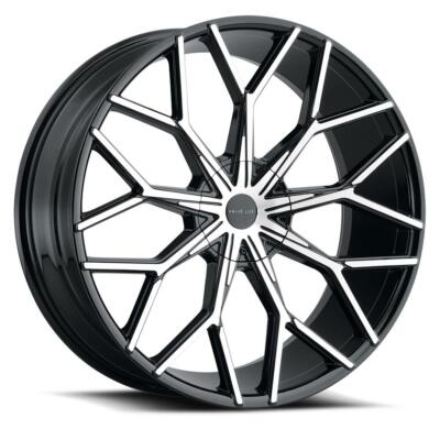 24 inch 24x10 PRIVE LUX BK PL19 Black Machined wheels rims 5x5.5 5x139 ...