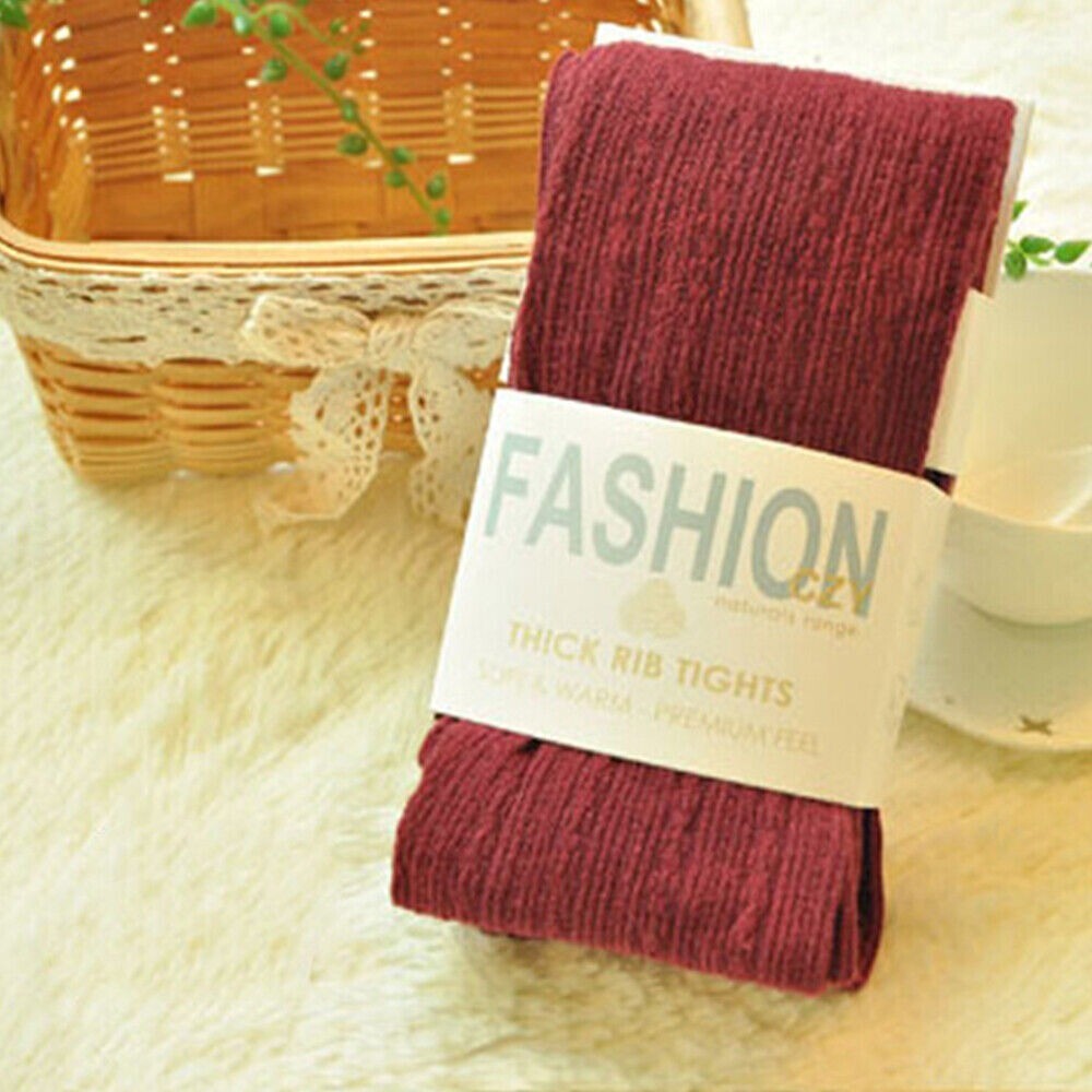 Yarn Knitted Tights Woolen Pantyhose Fashion Winter Stretch Stockings ...