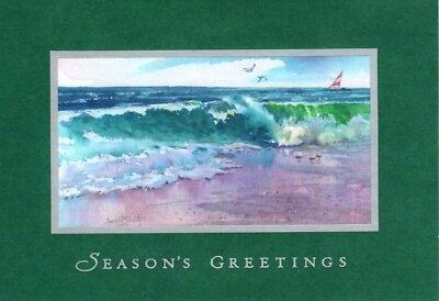 Holiday Merry Christmas Beach Waves Sailboat Sailing Hallmark Cards ...