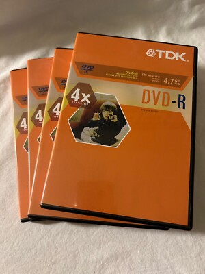 New Lot Of 4 TDK DVD-R 120 Minute Disc Blank Media | eBay