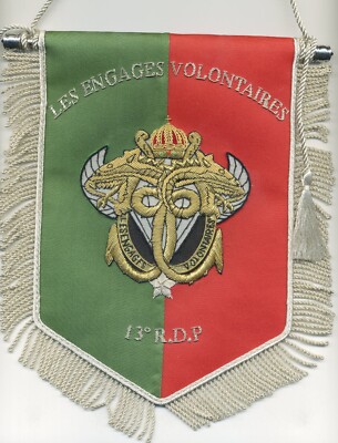 FANION / 13° RDP LES ENGAGES VOLONTAIRES - cannetille fait main 16 x 23 ...