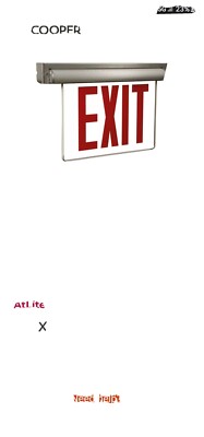 Atlite Cooper Lighting LED Aluminum Red Double Sided Exit Sign ES62RMC ...