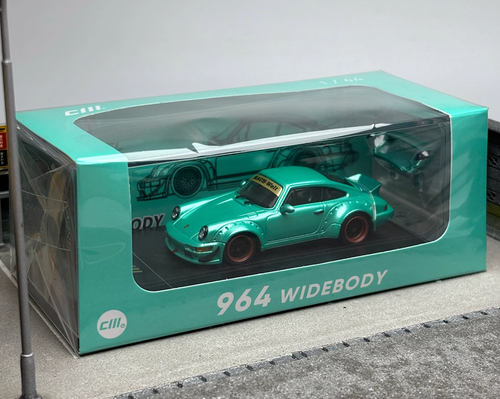 CM 1:64 Green RWB 964 Widebody Classic Sports Model Diecast Metal Car ...