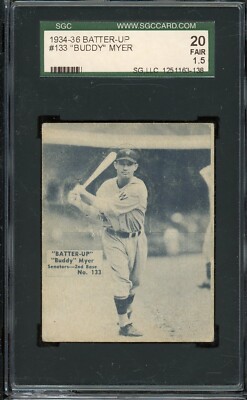 1934-36 Batter-up Baseball #133 Buddy Myer SGC 1.5 | eBay