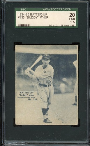 1934-36 Batter-up Baseball #133 Buddy Myer SGC 1.5 | eBay