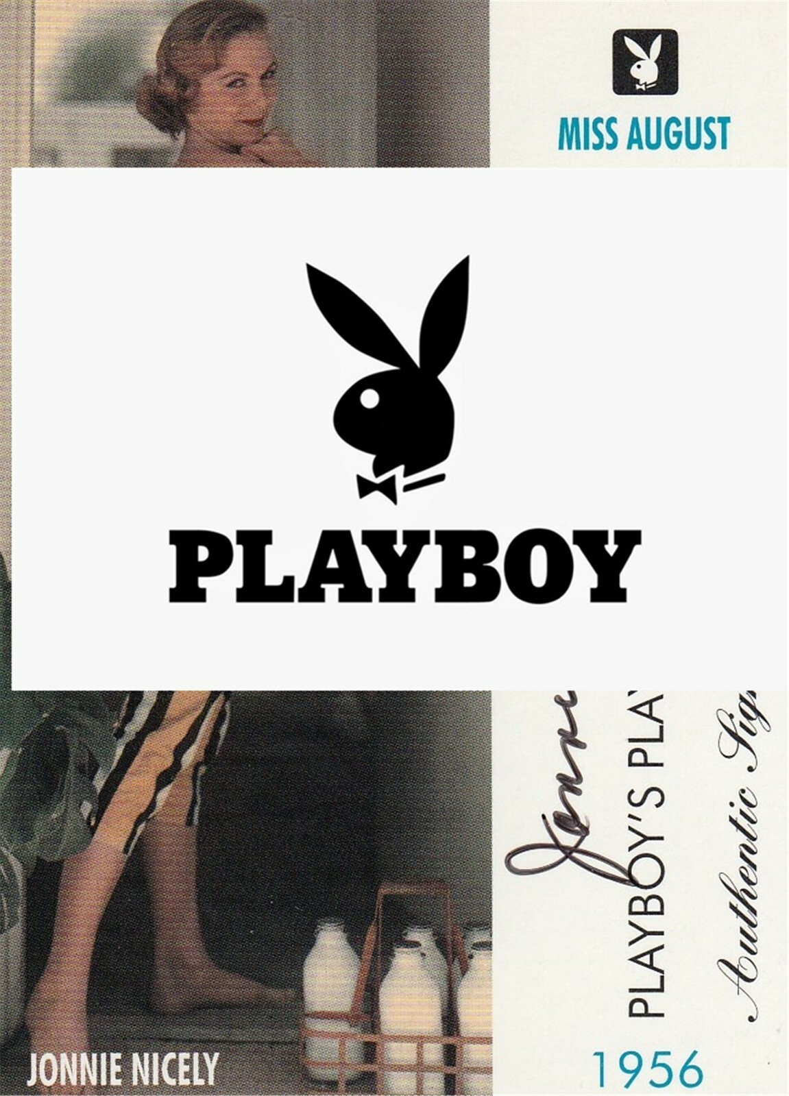 1996 PLAYBOY AUG ED.PLAYMATE OF THE MONTH SIGNATURE CARD JONNIE NICELY ...