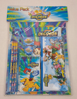 Digimon School Study Kit Folders Memo Pad Pencils Case Eraser Ruler ...