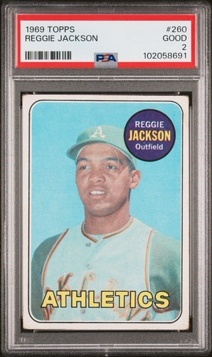 REGGIE JACKSON 1969 TOPPS PSA 2 ! *JUST GRADED ! *DEAD CENTERED ! *MR ...