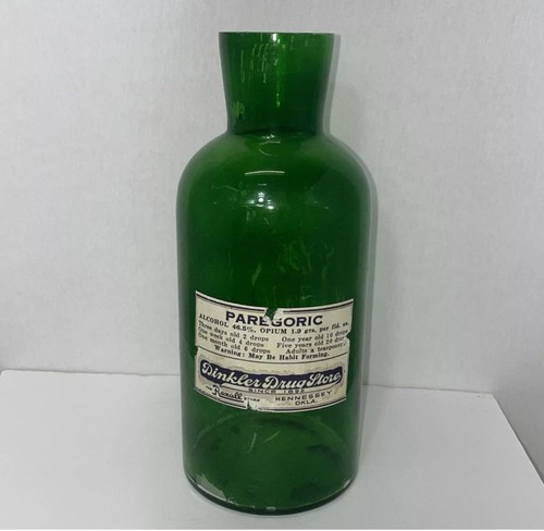 Antique Paregoric Dinkler Drug Store Green Medicine Bottle Rare | eBay