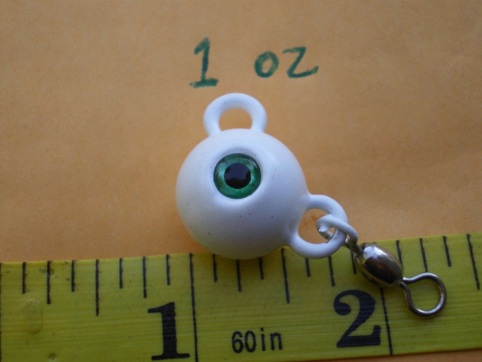 5 PCS. FLUKE EAR BALL JIGS W/#3 SWIVEL MULTICOLOR PACK, 1 OZ. CHOOSE ...