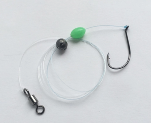 6 X Running Sinker Fishing Rigs 4/0 Beak Hook Size 2 Sinker 20lb Leader ...