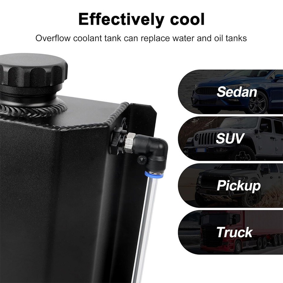 Universal 2L Aluminum Coolant Radiator Overflow Reservoir Expansion ...