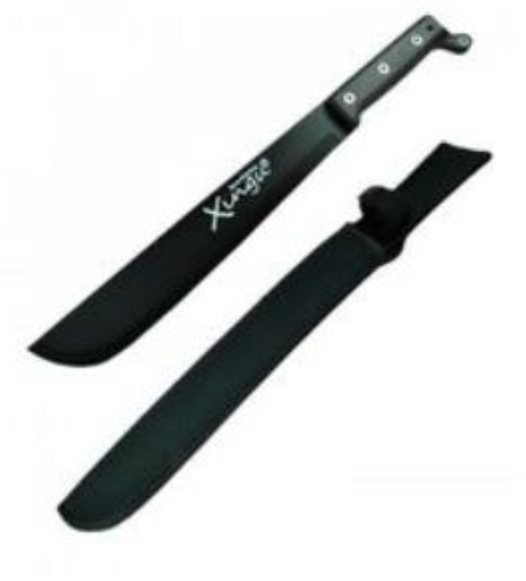 Machete 45cm Black Steel Blade Strong ABS Handle HD Sheath Survival ...