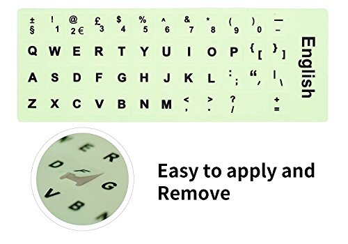 2PCS Pack Universal English Keyboard Stickers Glow in The Dark, English ...