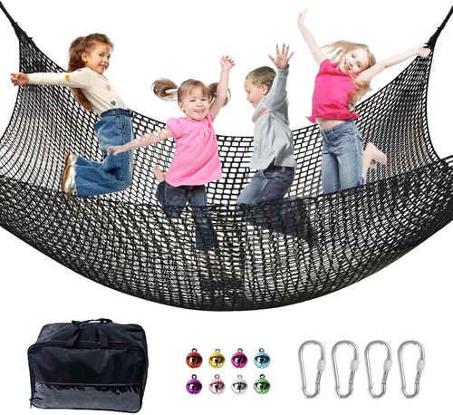 Climbing Net for Kids - 9.9FT Heavy Duty Playground Safety Mesh (Black ...