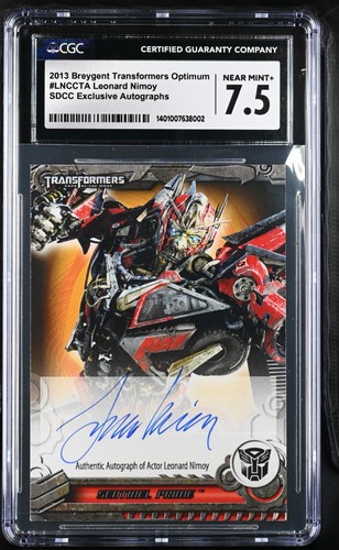 2012 Transformers Autograph Leonard Nimoy as Sentinal Prime CGC 7.5 SDCC 1 of 45 | eBay