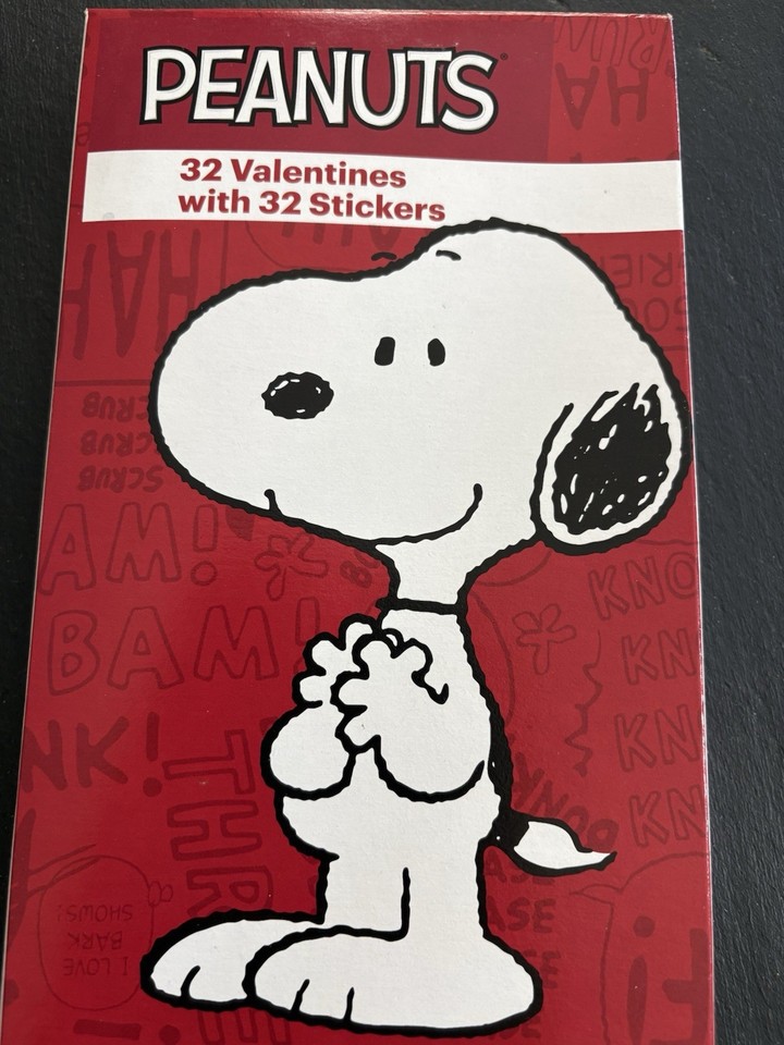 Peanuts Snoopy Valentines Exchange Cards (32) W Stickers (32) NOS 2017 ...