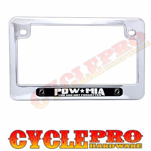 Chrome Metal POW MIA 4 x 7 License Plate Frame Touring & Street ...