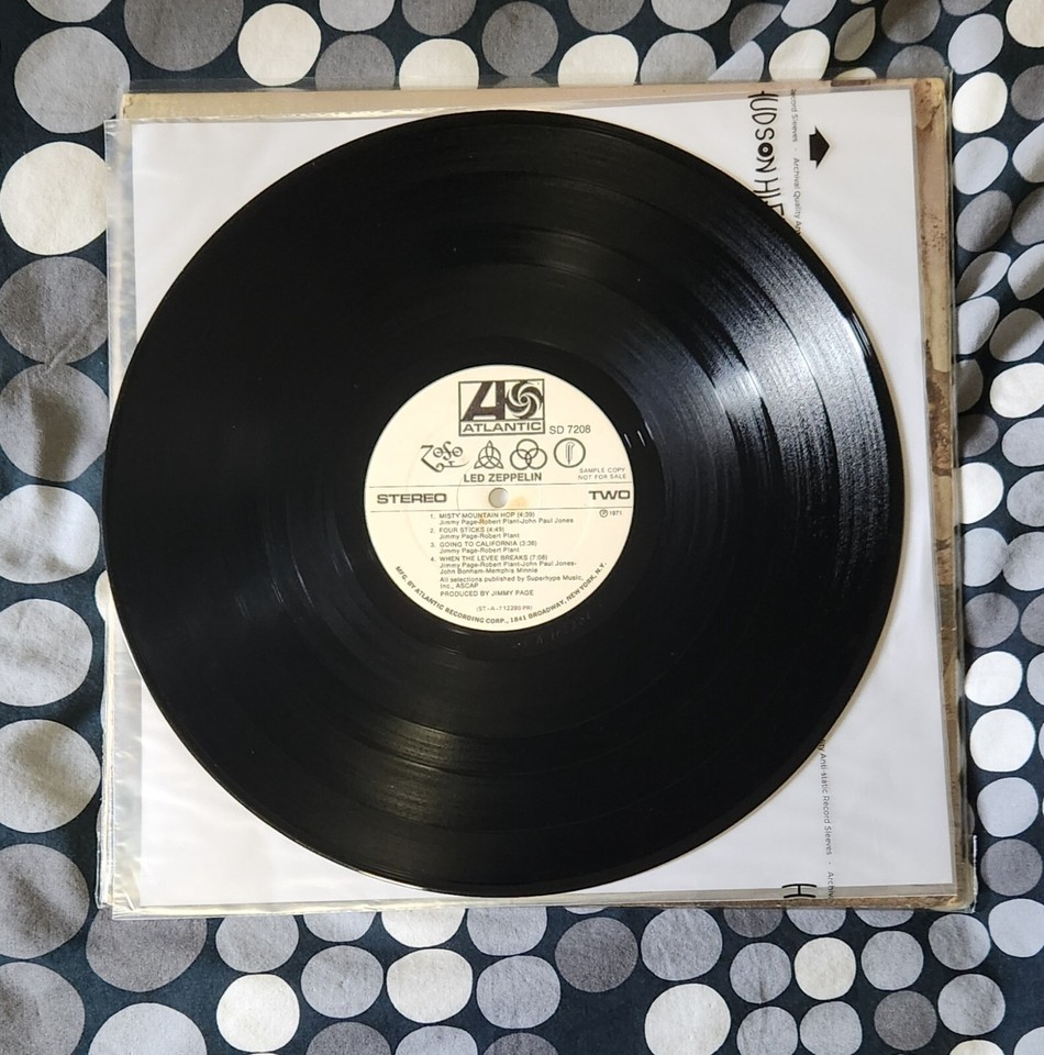 LED ZEPPELIN IV WHITE LABEL PROMO GATEFOLD LP W/HYPE STICKERS MEGA RARE ...
