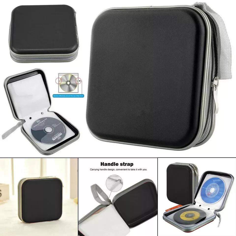 40 CD DVD Carry Case Cover Disc Storage Holder CD Sleeve Wallet Ideal ...