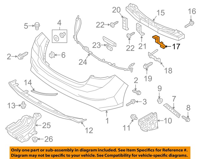 Hyundai OEM 2017 Elantra Rear Bumper-impact Bar Upper Bracket ...