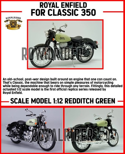 Royal Enfield CLASSIC 350 SCALE MODEL 1:12 REDDITCH GREEN | eBay Australia