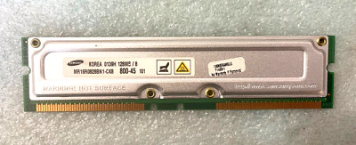SAMSUNG 128 MB RAMBUS MEMORY MODULE MR16R08288N1-CK8 800-45 RM2-CMP52-8 ...